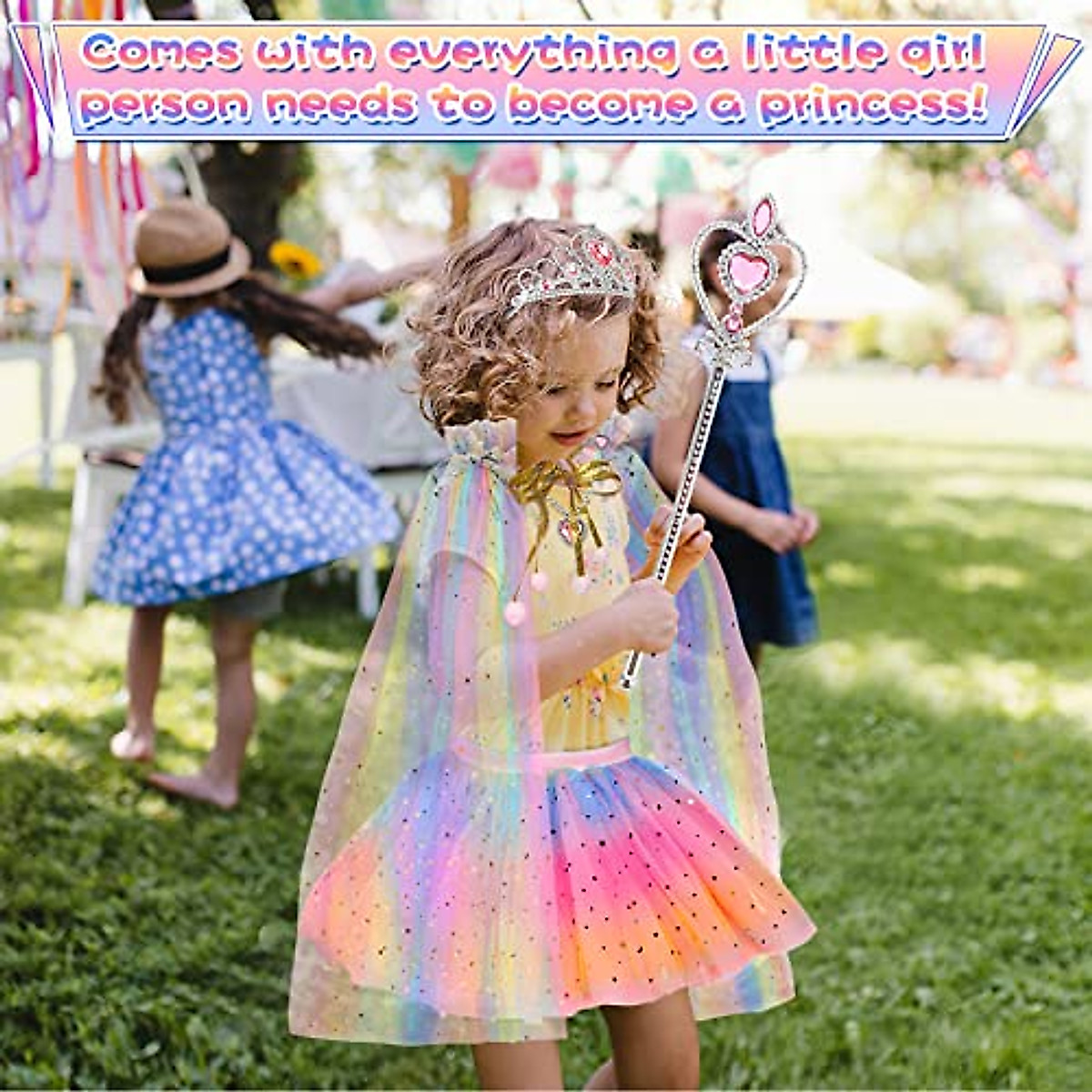 Princess Dresses for Girls,Halloween Costumes for Girls,Princess Dress Up Clothes for Little Girl,Christmas Birthday Gifts Toys for 3-6 Year Old Girls