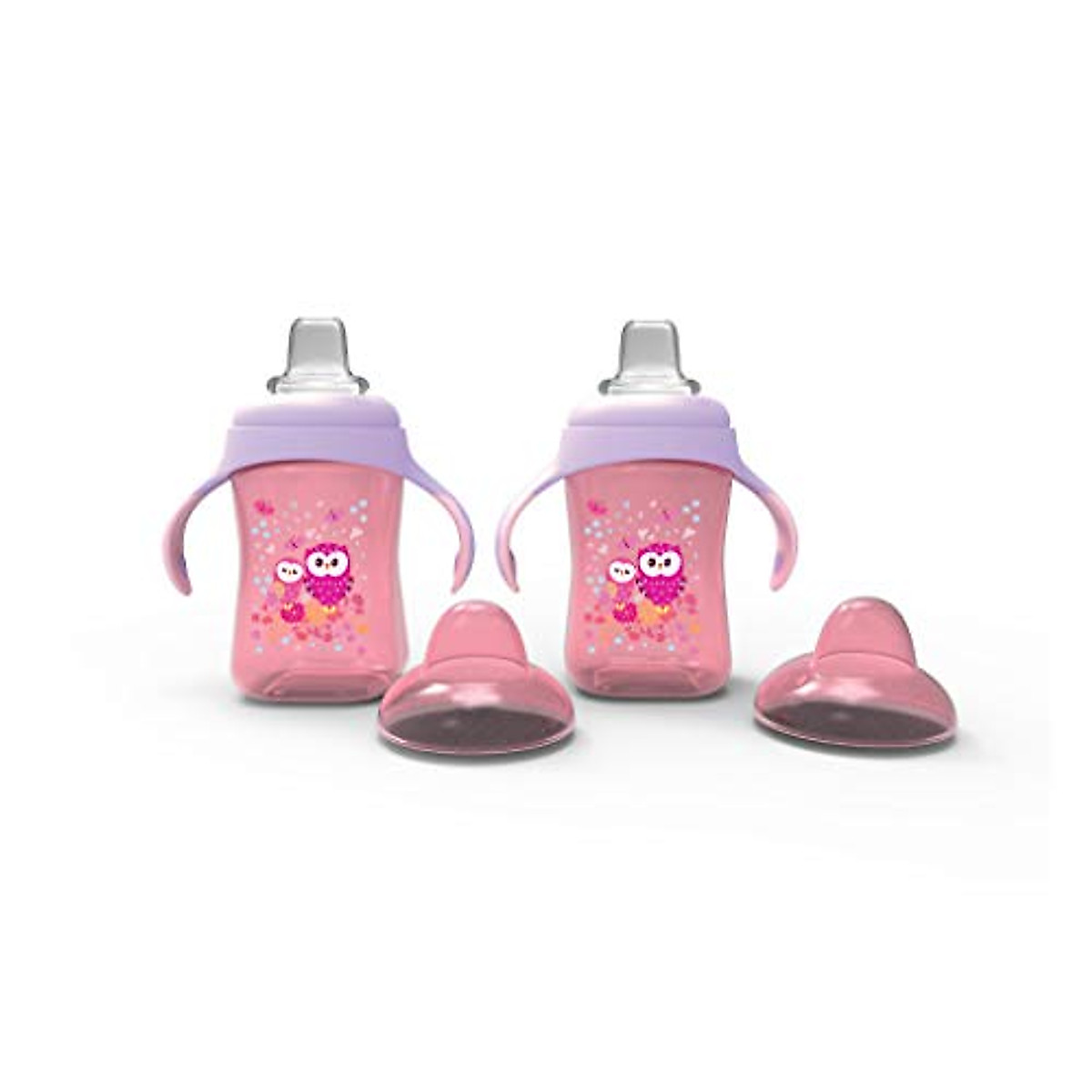 Avima Baby 10 oz Soft Spout Sippy Cups, Pink (Set of 2)