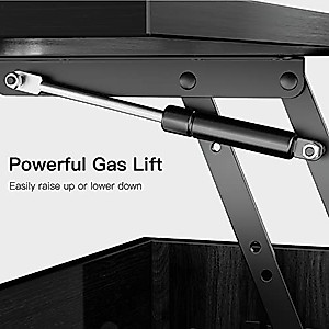 Amada Lift Top Coffee Table, Rectangle Coffee Table with Hidden Compartment and Storage Shelf, Modern Coffee Table for Living Room, Office, Entertainment Center, AMCT3B