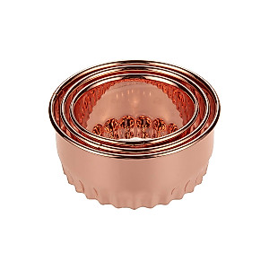 Two-Sided Copper Cookie Cutter Set for Pastries, Baking, Desserts (3 Pieces)