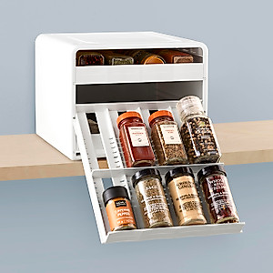 YouCopia SpiceStack Spice Rack Organizer, Adjustable, White