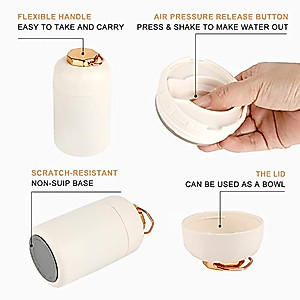 19oz Insulated Stainless Steel Food Jar, Hot And Cold Anti-scald Soup Container With Folding Spoon, Office Insulated Mug, Lunch Cup For Adults And Students To Carry(White)