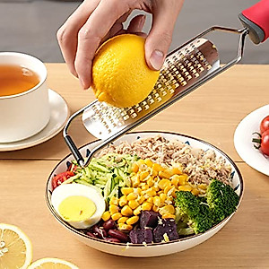 ALLTOP Lemon Zester Grater,Stainless Steel Wide Blade with Handle&Protective Cover for Cheese Citrus Ginger Garlic Nutmeg Chocolate Vegetables Fruits,Pro Kitchen Tool - Medium Fine Shred
