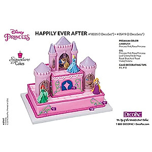 DECOPAC Disney Princess Happily Ever After Signature DecoSet Cake Topper, 4.8" L x 2.5" W x 6" H, Pink