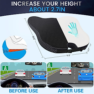 GSPSCN Car Seat Cushion Pad Memory Foam Heightening Wedge,Driver Seat Cushion Pillow to Relief Sciatica & Back Coccyx Tailbone Pain in Office Chairs,Car Seat,Wheelchair,Computer Desk Chair