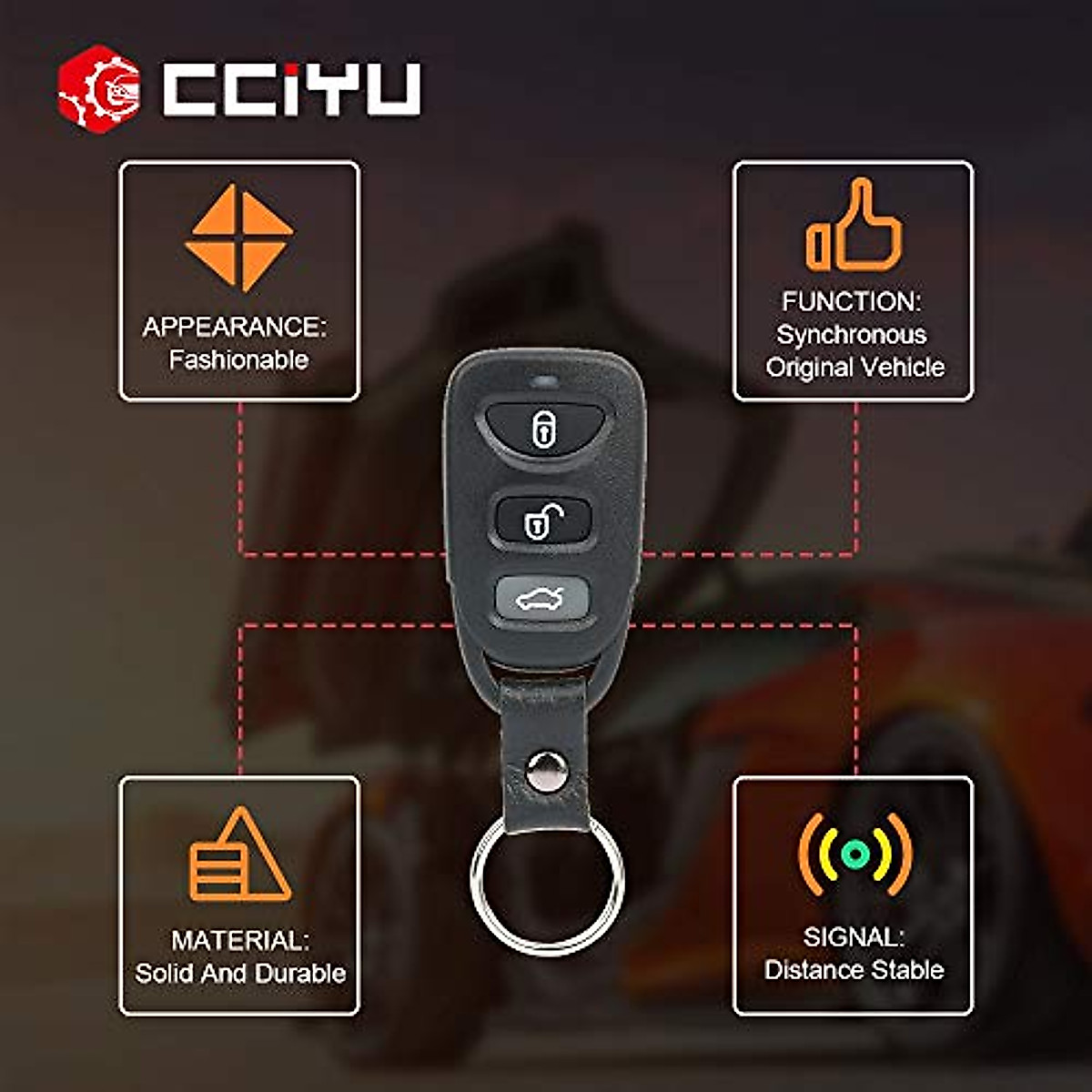 cciyu X 2 Flip Key Fob 4 buttons Replacement for 06 07 08 09 10 for Hyundai Elantra Sonata 2.0L 2.4L 3.3L Series with FCC OSLOKA-310T OSLOKA-360T OSLOKA-950T