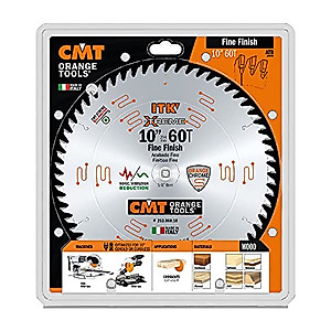 CMT 253.060.10 ITK Industrial Finish Sliding Compound Miter Saw Blade, 10-Inch x 60 Teeth 1FTG+2ATB Grind with 5/8-Inch Bore