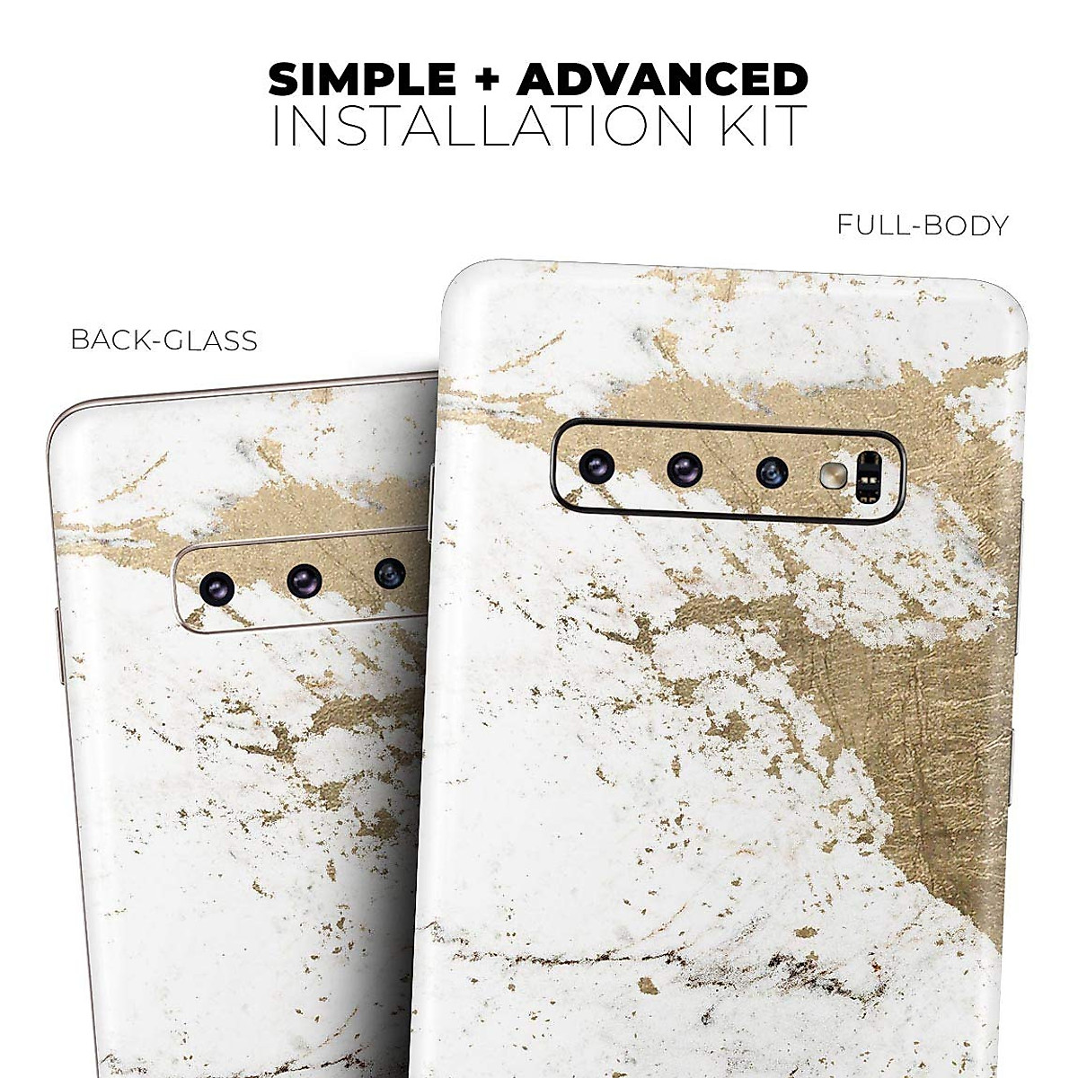 DesignSkinz Gold Foiled Marble v1 Protective Vinyl Decal Wrap Skin Cover Compatible with The Samsung Galaxy S20 (Screen Trim & Back Glass Skin)