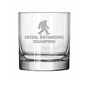 MIP Brand Rocks Whiskey Old Fashioned Glass Social Distancing Champion Bigfoot Sasquatch