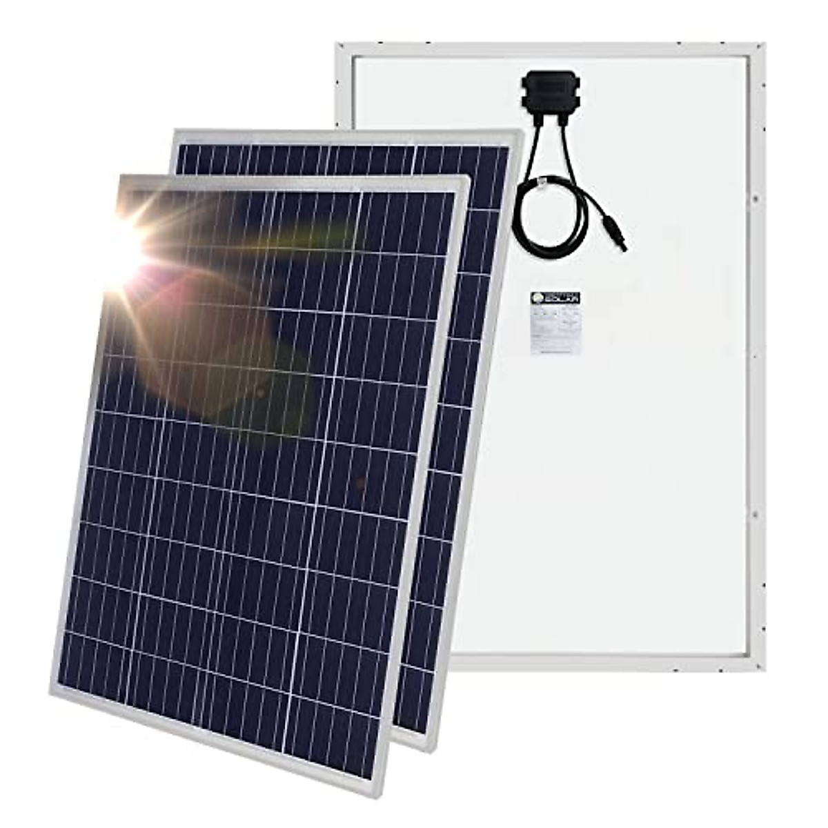 Mighty Max Battery 100 Watt 12 Volt Polycrystalline Solar Panel - 2 Pack