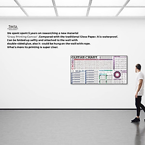 Guitar Chords Scale Chart Poster of Chords | Scales | Triads | Circle of Fifths Wheel | Fretboard Notes & Guitar Theory, Acoustic Electric Guitar Chord & Scales Reference for Beginners Adult or Kid