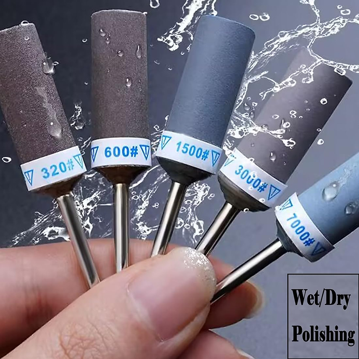 𝐋𝐮𝐨 𝐤𝐞 10 Pcs Mixed Grit Sandpaper Rolls Set,3/32 Inch Shank Abrasive Sanding Sleeve for Rotary Tool