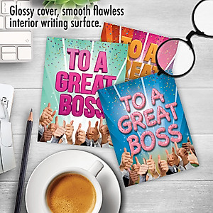 The Best Card Company Great Boss - 20 Assorted Boxed Boss Thank You Note Cards with Envelopes (4 x 5.12 Inch) - Hands Held Out in Appreciation AM5862BYG-B2x10