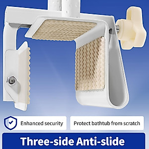 SDSNTE Heavy-Duty Adjustable Bathtub Safety Rail with Anti-Slip Design, Tub Grab Bar for Seniors, Elderly, and Handicapped Safety, 300LBS Weight Capacity, White