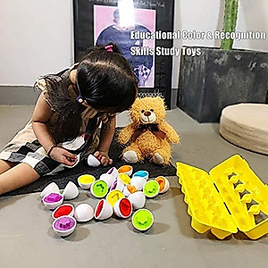 XINXIYAN Matching Eggs Toys for Toddlers 1 2 3 Year Old Boys Girls Kids Learning Educational Color Egg Shape Toy Easter Baskets for Baby Boy