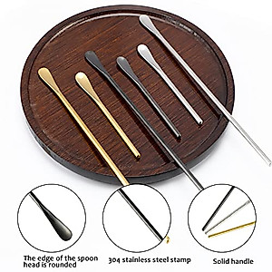 6Pcs Coffee Stirrers Sticks, Stirring Ground Espresso Use French Press Brew Method, Stainless Steel Bar Spoon for Hot Tea Coke Cocktail Mixing
