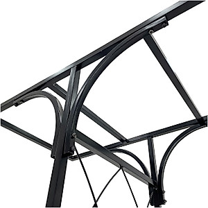 MOOFAR Metal Garden Arch with Double Gate Heavy-Duty Arbor Trellis Arbour Archway for Climbing Plants Support Rack, Outdoor Lawn Backyard Patio Decoration, Matte Black 79.5''L x 82.7''H