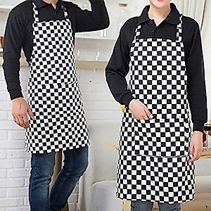 QCWQMYL 2 Set Grill Aprons for Men Waterproof Resistant Rain Bibs Apron Women with Pockets Back Straps for Kitchen
