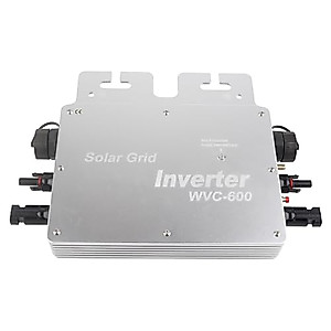 600W WIFI Control Power Inverters, Automatic Identification Solar Power Grid Tie Micro Inverter AC120 230V(Silver US Plug)