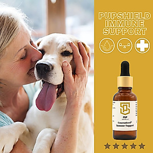 Pup Shield Natural Immune Support Formula for Dogs | Probiotics with Olive Leaf, Turkey Tail & Echinacea | Wellness Formula for Puppies & Dogs | Easy to Administer - 30 Day Supply