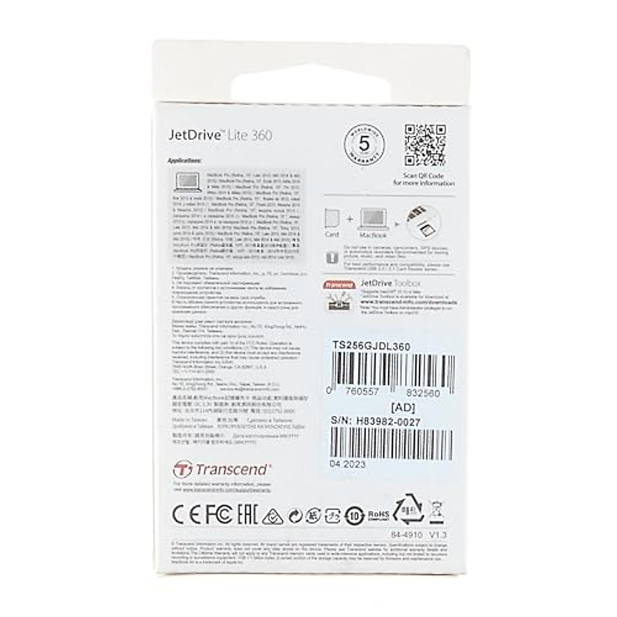 Transcend 256GB JetDrive Lite 360 Storage Expansion Card for 15-Inch MacBook Pro with Retina Display (TS256GJDL360),Black/silver