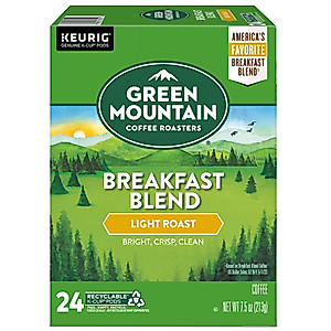 Green Mountain Coffee Roasters Breakfast Blend Single-Serve Keurig K-Cup Pods, Light Roast Coffee, 24 Count (Pack of 4)