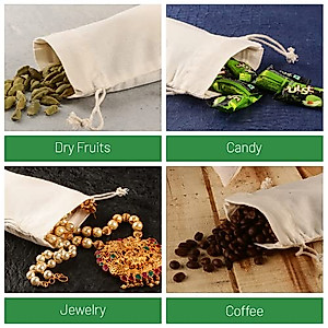 Greenmile 24 Pieces Organic Cotton Muslin Bags 4x6 Inch - Small Bulk Muslin Bags With Drawstring - Cloth Drawstring Bags for DIY Craft, Home Decor, Spices, Tea, Gift Sachet, Soap, Candy, Party Favours