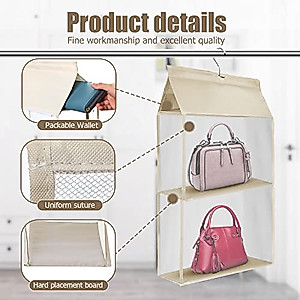 YYYCMYYYYC Detachable Hanging Handbag Organizer Purse Bag Ction Storage Holdollecer Wardrobe Closet Space Saving Organizers System， For Living Room Bedroom Home Use (2021 New) (White)