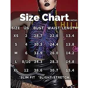 LANSHULAN Gothic Skeleton Print Hooded Crop Top