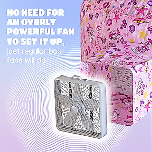 Skywin Air Tent Fort Playhouse for Kids (Princess) - Classic Inflatable Kids Fort Sets Up and Stores Away in Seconds, 77 x 50 Inches (Fan NOT Included)