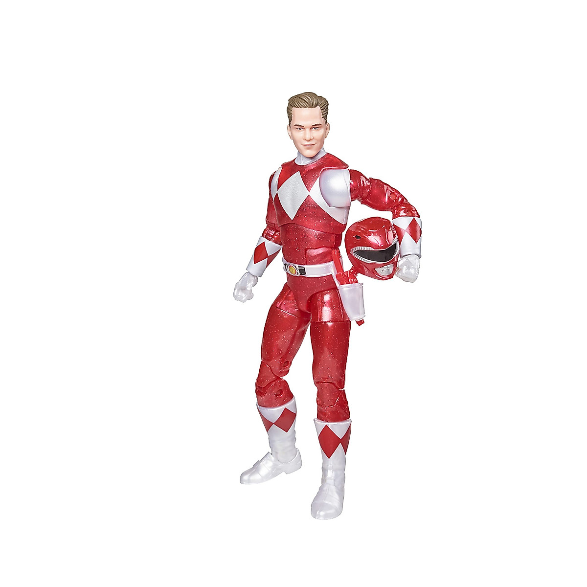 Power Rangers Lightning Collection Mighty Morphin Metallic Red Ranger 6-Inch Premium Collectible Action Figure Toy with Accessories