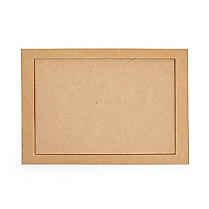 48 Pack Kraft Paper Photo Insert Cards with Envelopes, 4x6 Paper Frames, Photo Card Holder Inserts, Greeting Cards for Photos, Memories, Blank Inside (4 x 6 In) Brown