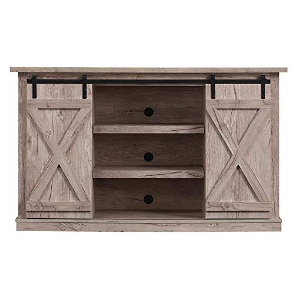 Twin Star Home Sliding Barn Door TV Stand, Ashland Pine