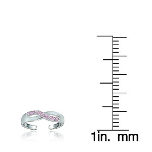Hoops & Loops Sterling Silver Pink CZ Infinity Toe Ring