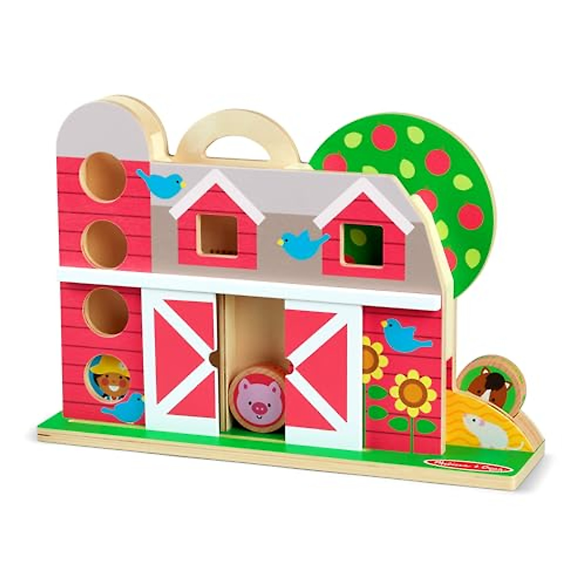 Melissa & Doug GO Tots Wooden Barnyard Tumble with 4 Disks - FSC Certified