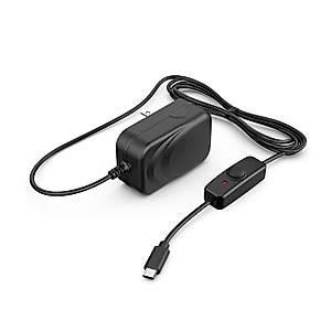 NorthPada Raspberry Pi 3 Model B+ A+ Plus Power Supply Charger AC Adapter Cord 5V 3A PSU Micro USB 5 Feet with Power On/Off Switch, with a USB C Adapter for Raspberry Pi 4 Model B, Pi 400