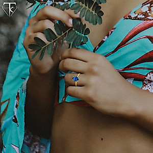 Takar 10k Gold Oval-Shape Solitaire Genuine Birthstone Ring, Oval Shape Gemstone Engagement Ring, 10K Yellow Gold Ring For Women, Fine Gold Jewelry Gift Made In USA.