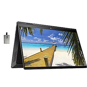 HP 2022 Envy x360 2-in-1 15.6" FHD Touch Screen Laptop, AMD Ryzen 5 5625U, 16GB RAM, 1TB SSD, AMD Radeon Graphics, FHD Camera, Amazon Alexa, Backlit Keyboard, Windows 11, Black, 32GB USB Card
