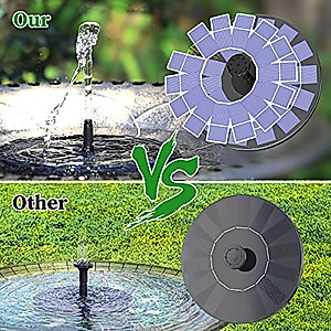 AMZtime 2.5W Solar Bird Bath Fountain Pump, Solar Water Fountain Pump for Bird Bath with 6 Nozzles, Solar Powered Water Fountain Pump for Bird Bath,Garden, Ponds, Pool, Fish Tank, Outdoor.