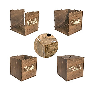 Cregugua Rustic Wooden Card box 9x9x9 Inch Gift Card Box for Wedding Birthday Baby Shower Graduation Party