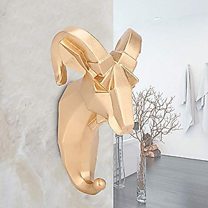 Animal Shape Resin Wall Mounted Hooks Coat Bag Hanger Clothing Hooks Hanging Racks Bathroom Wall Towel Hanging Hook Single Wall Hook Bathroom Decoration(Goat),Coat Hook