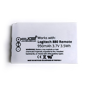 Logitech Harmony Remote Control Replacement Rechargeable Battery - Harmony One, Harmony One Advanced, Harmony 720, 850, 880, H880, 880 Pro, 885, 890, 890 Pro, 900, 900 Pro, Harmony 1, Harmony 1 Advanc