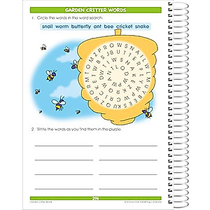 School Zone - Big Spelling 1-3 Workbook - 320 Spiral Pages, Ages 6 to 9, 1st Grade, 2nd Grade, 3rd Grade, Letter Sounds, Consonants, Puzzles, and More (Big Spiral Bound Workbooks)