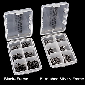 THKFISH Fishing Rod Guides Fishing Rod Repair Kit Baitcasting/Spinning Rod Guides Ceramics Stainless Steel Carbon Guide Repair Black- Frame 60pcs