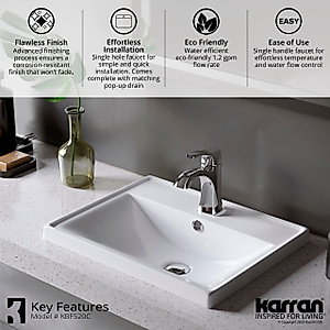 Karran Randburg KBF520 Single-Handle Single Hole Basin Bathroom Faucet with Matching Pop-up Drain in Chrome