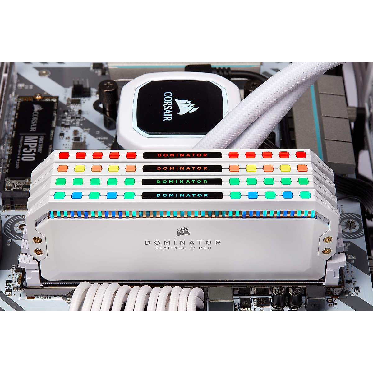 Corsair Dominator Platinum RGB DDR4 16GB (2x8GB) 3600MHz C18 Desktop Memory (12 Ultra-Bright CAPELLIX RGB LEDs, Patented DHX Cooling, Wide Compatibility, Intel XMP 2.0) White