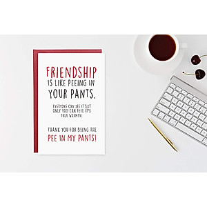 Gonzey Funny Best Friend Birthday Cards,Friendship Is Like Peeing In Your Pants
