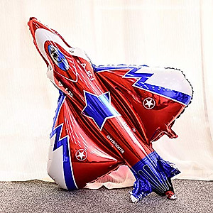 TUEPULL 42" Fighter Jet Airplane Ballons Cartoon Flying Party Birthday Foil Ballon Decor Aircraft Kids Toy