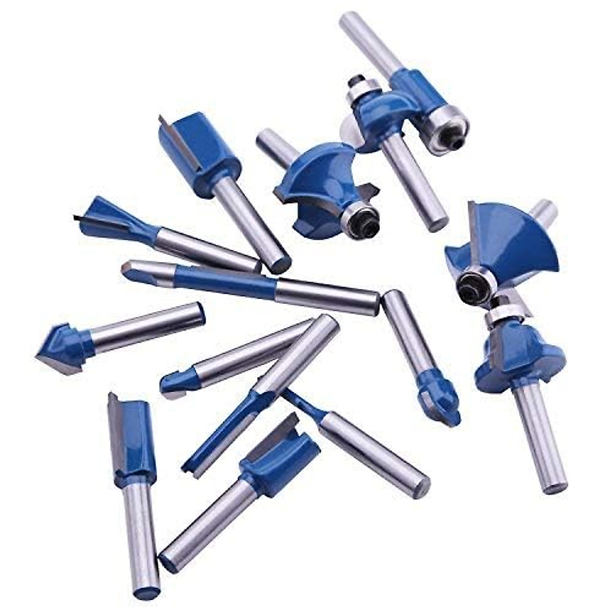 LU&MN Carbide Tipped Router Bits (15 PCS) with 1/4" Shank, Wood Milling Saw Cutter , All Purpose (Woodworking Tools for Home Improvement and DIY)