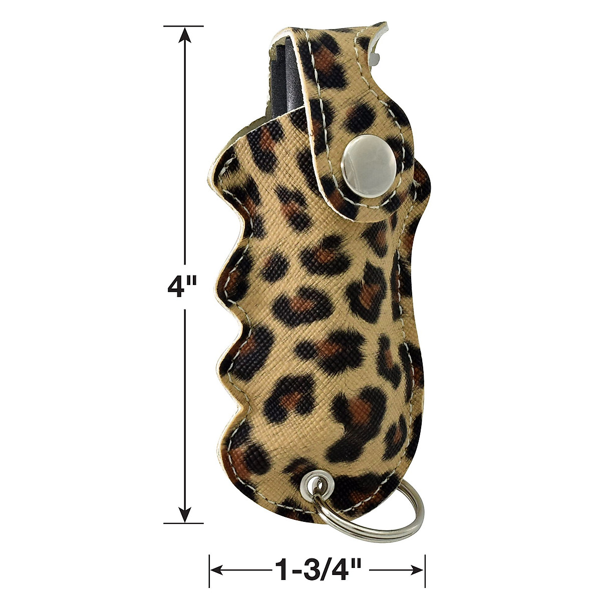 Pepper Defense 1/2 oz. Pepper Spray with Grip Holster and Keychain Attachment - Safety Twist Lock Glow Trigger - Maximum Strength 10% OC Formula - Self Defense Personal Protection (Leopard 1-Pack)